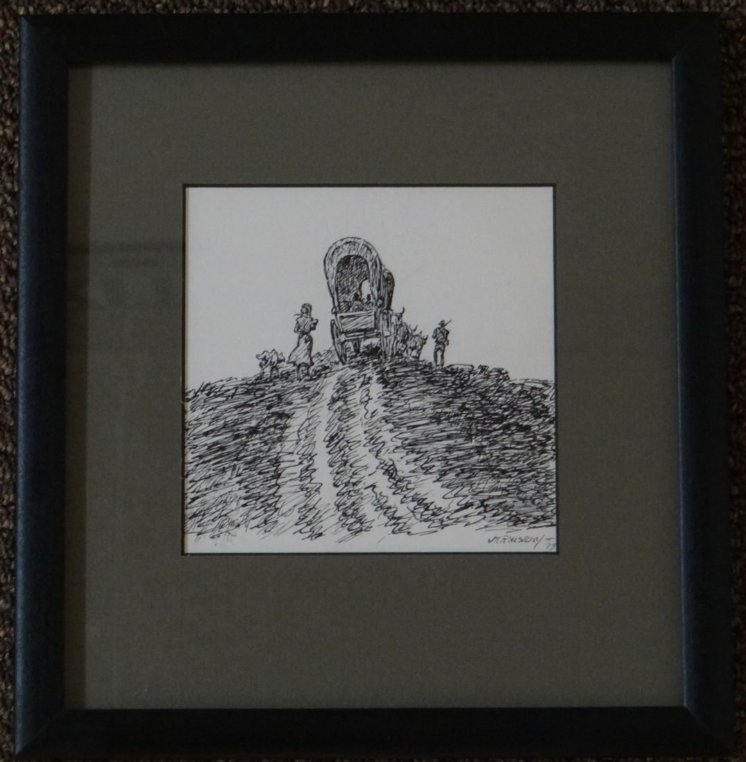 Ralston, J. K., The Conestoga Wagon, pen & ink, 6"x 6"