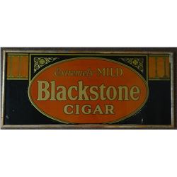 Blackstone Cigar advertising, reverse painting, 44"x19"
