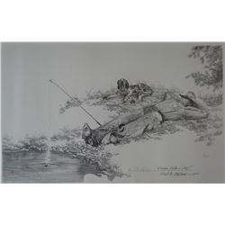 Stephens, Virgil C., Workin' Like a Dog, signed print 1/200, 22"x13"