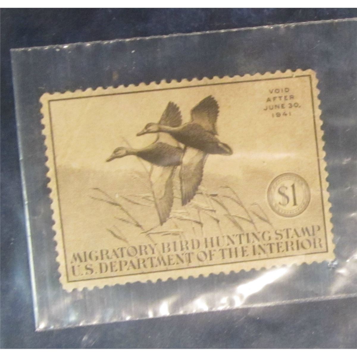 805. RW 7 1940 Unsiigned Federal Duck Stamp (Migratory Waterfowl Stamp ...