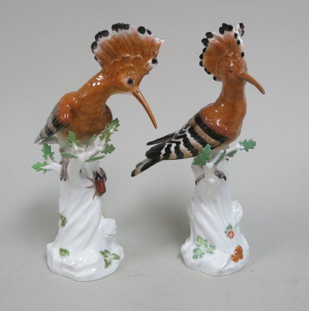 Pair of Meissen porcelain Birds