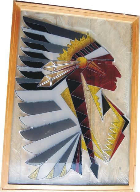 Indian chief stained glass
