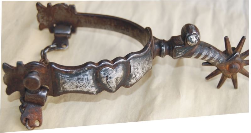 GS Garcia silver inlaid single spur