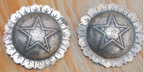 2 pr silver conchos
