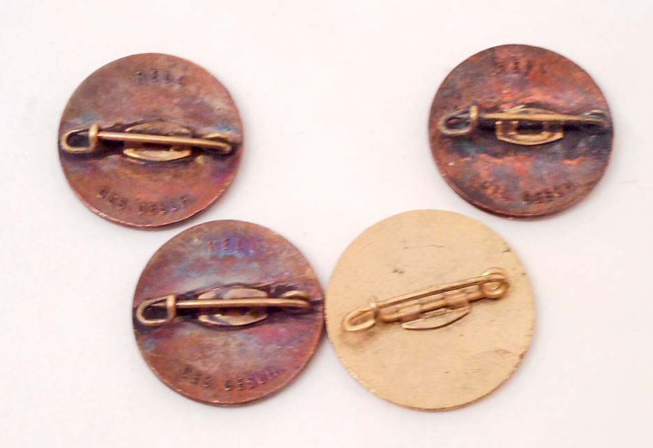 LOT OF 4 GERMAN NAZI HUNGARIAN SWASTIKA PARTY PINS