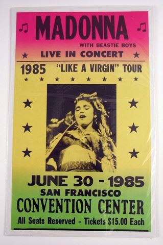 Madonna 1985 Like a Virgin Tour Poster