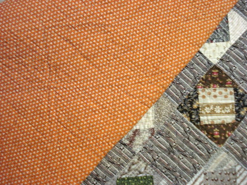 Patchwork quilt in earth tone colors, late 19th to early 20th century ...