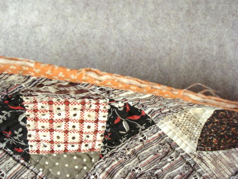 Patchwork quilt in earth tone colors, late 19th to early 20th century ...