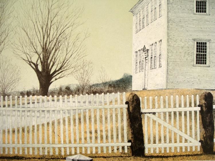 Mel Hunter Meeting House Art Signed Print 1993