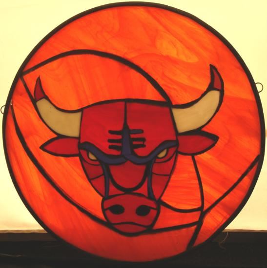 Chicago Bulls Stained Glass Basketball Art Pinkhasik