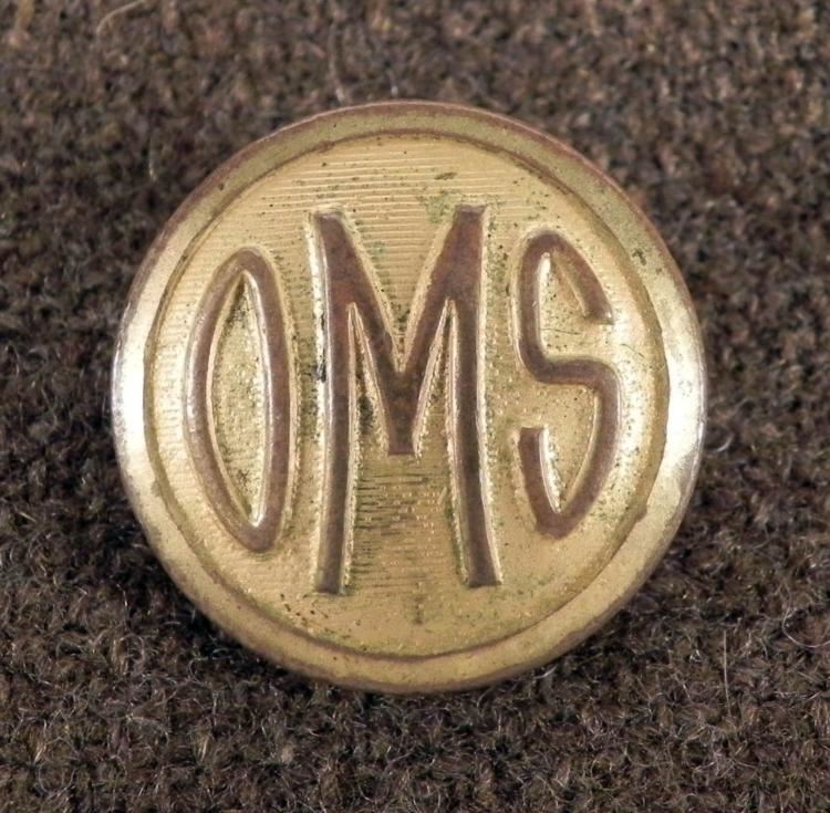 OMS Onarga Military School Illinois Coat Button 1919