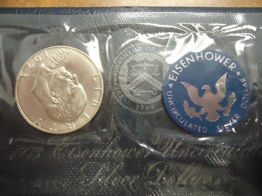 1973-S IKE SILVER DOLLAR UNCIRCULATED (BLUE PACK)