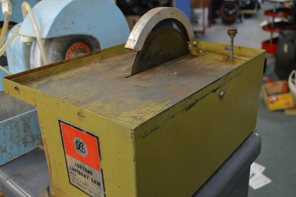 Lortone Lapidary saw and Lortone Gemsparkle rock tumbler with assorted ...