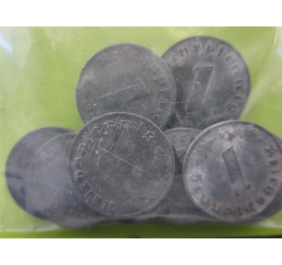 10 WWII Nazi German Eagle & Swastika zinc coins