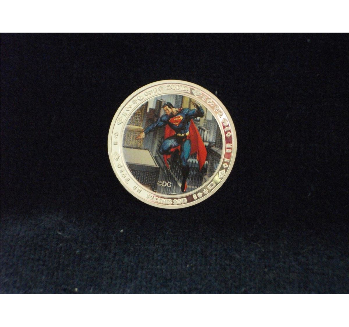 SILVER PLATED AND COLORIZED SUPERMAN COIN (L808 - 16)