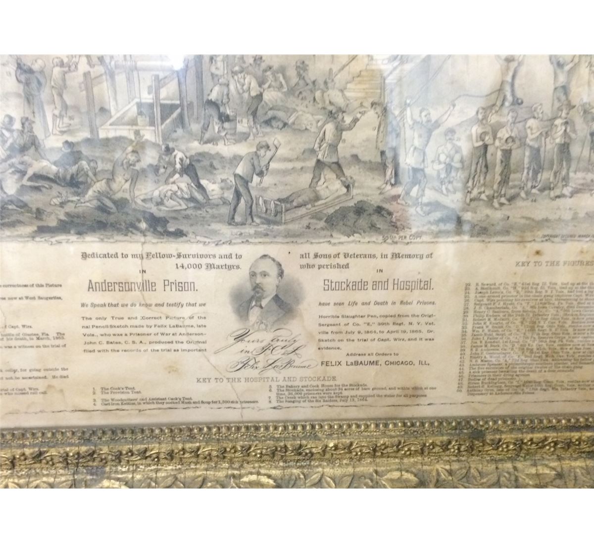 Vintage, Civil War, Andersonville Prison Sketch