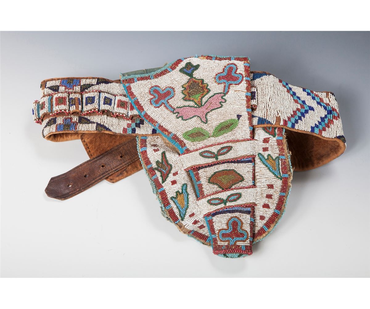 Santee Sioux Beaded Gun Belt and Holster