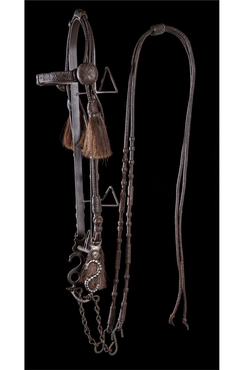 Braided Leather Bridle with Mexican Snake Bit