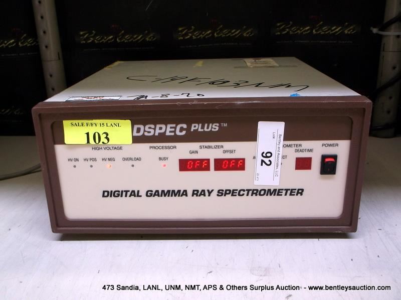 ORTEC DSPEC PLUS DIGITAL GAMMA RAY SPECTROMETER (print sequence:) F-103