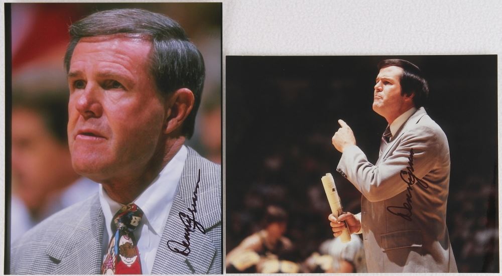 Lot of (2) Denny Crum Signed 8x10 Photos (PA LOA)