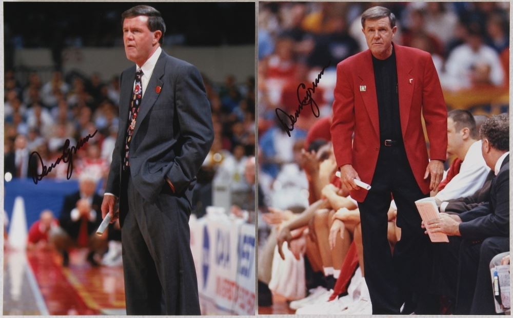 Lot of (2) Denny Crum Signed 8x10 Photos (PA LOA)