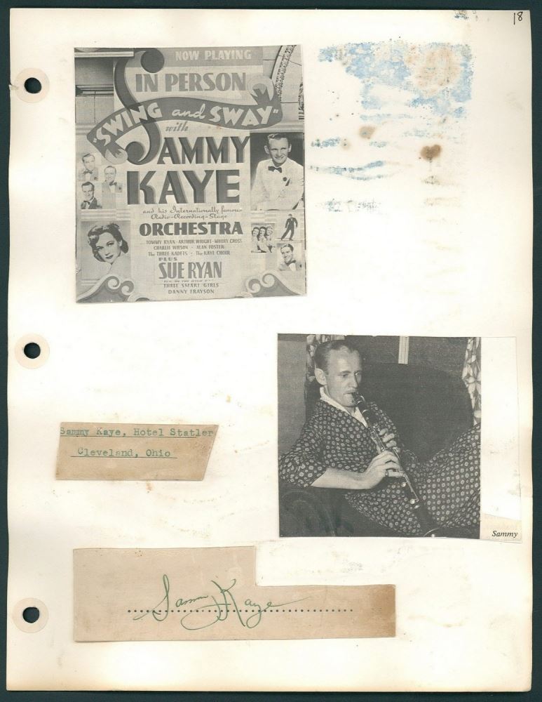 Sammy Kaye Signed Vintage Photo Sheet (JSA ALOA)