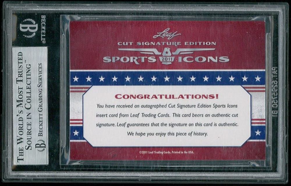 2011 Leaf Sports Icons Cut Signature Fran Tarkenton #1/1 (BGS Encapsulated)
