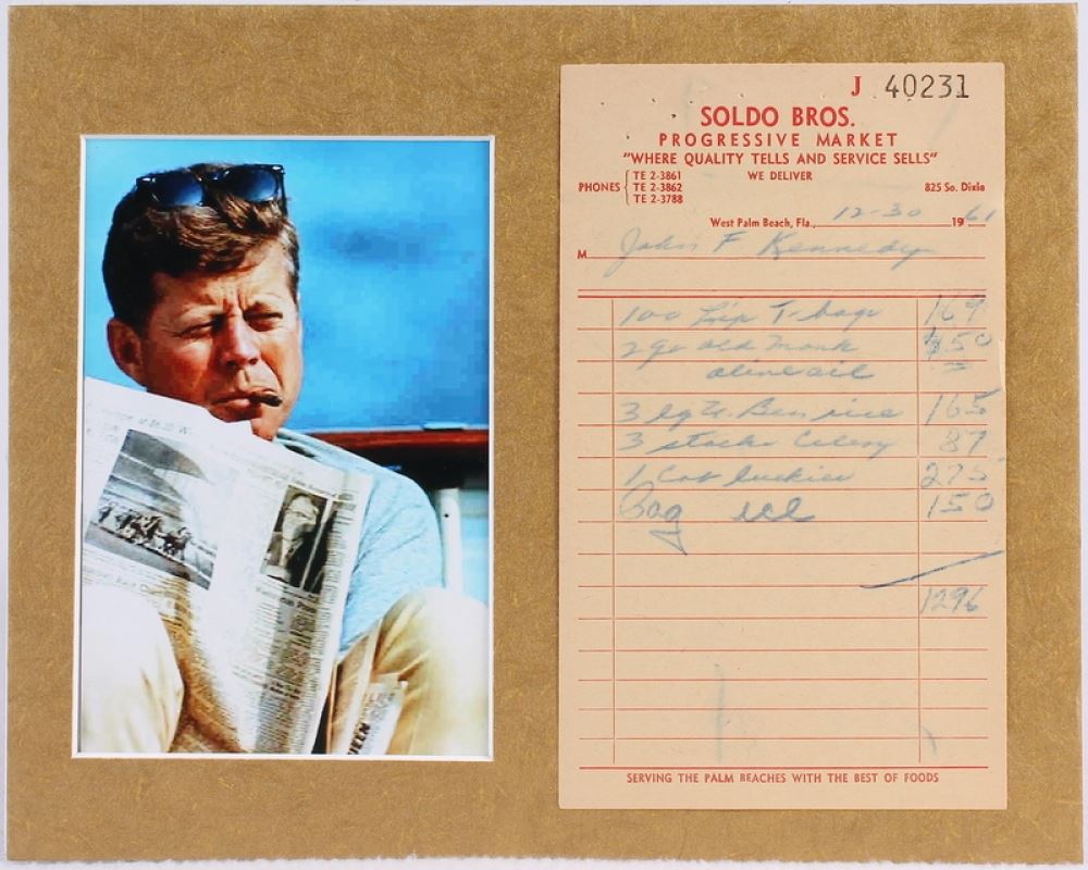 John F Kennedy Custom Matted Display with Original 1961 Soldo Bros ...