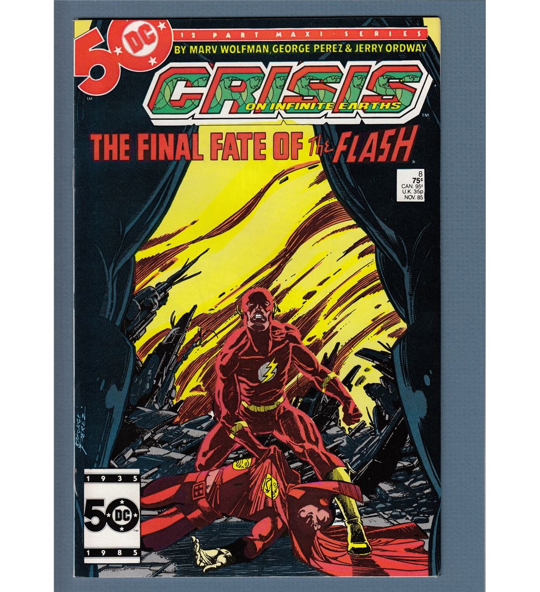 Crisis #8(1985) Death Flash in comic
