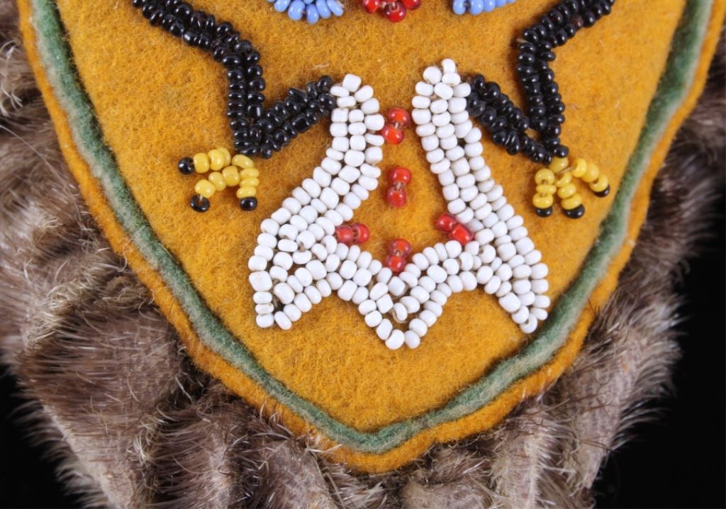 Eskimo Seal Skin Moccasins with Beaded Eagle