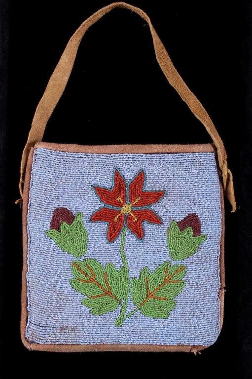 Nez Perce Beaded Flat Bag circa 1910-1920's