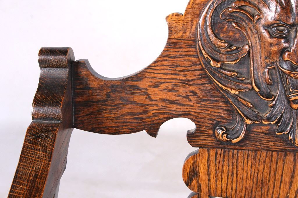 Man of the North Wind Carved Chair 19th Century