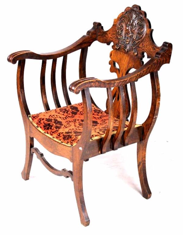 Man of the North Wind Carved Chair 19th Century