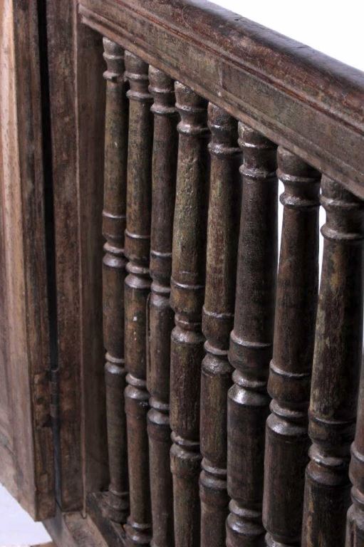Early Antique French Doors Window with Banister