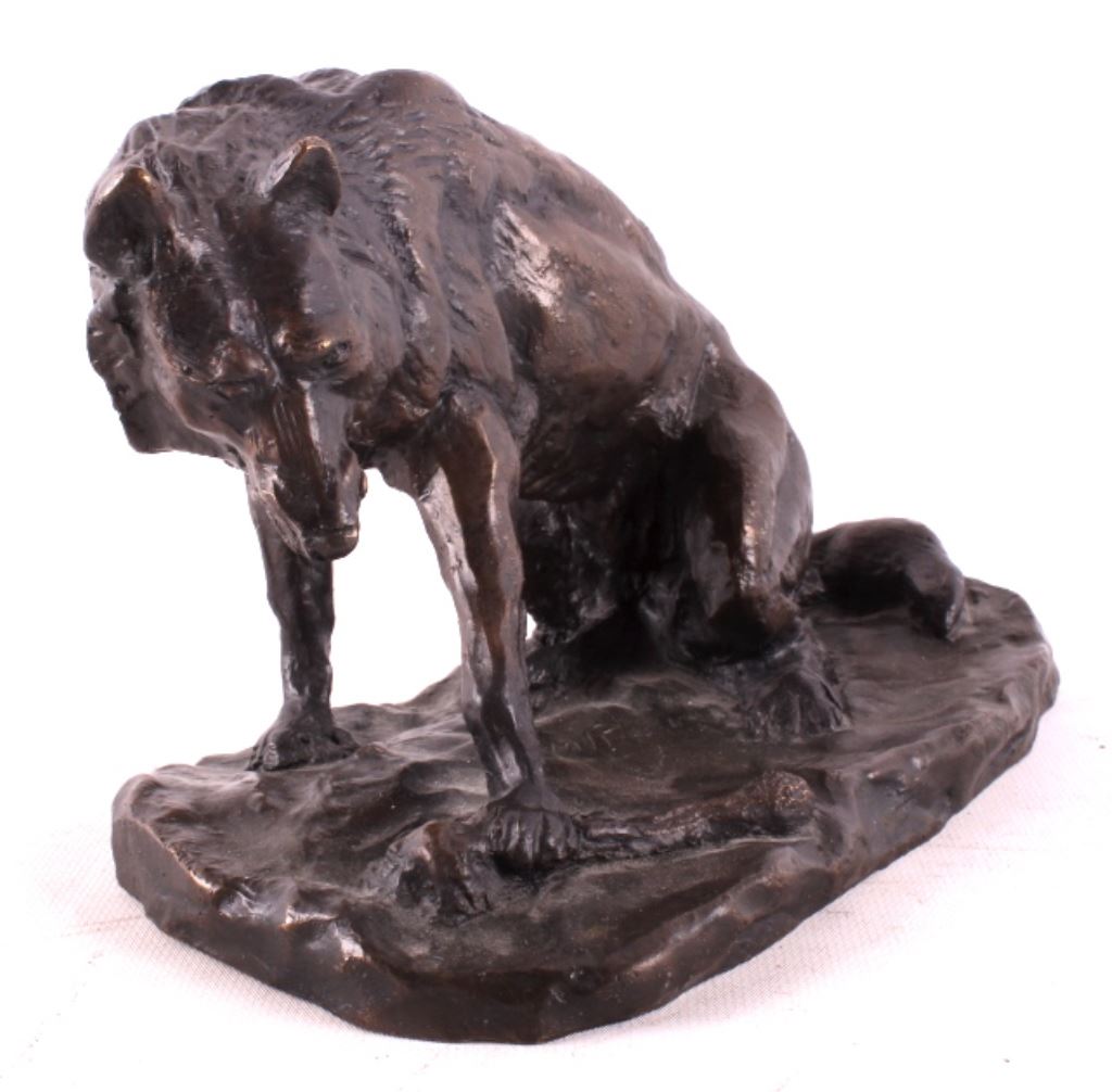 Charles Russell Wolf Bronze