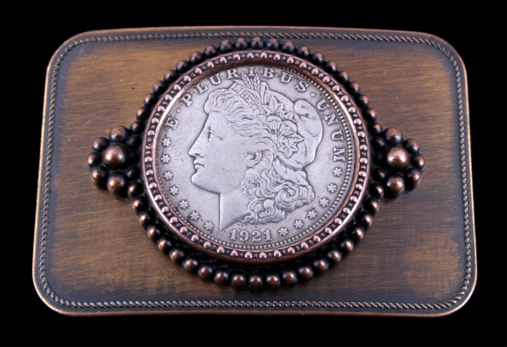 Morgan Silver Dollar 1921 Belt Buckle