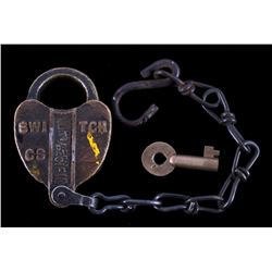 Northern Pacific Railway Adlake Switch Lock & Key