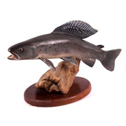 Ed Totten Carved Wooden Arctic Greyling