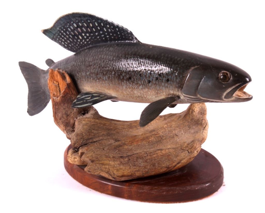 Ed Totten Carved Wooden Arctic Greyling