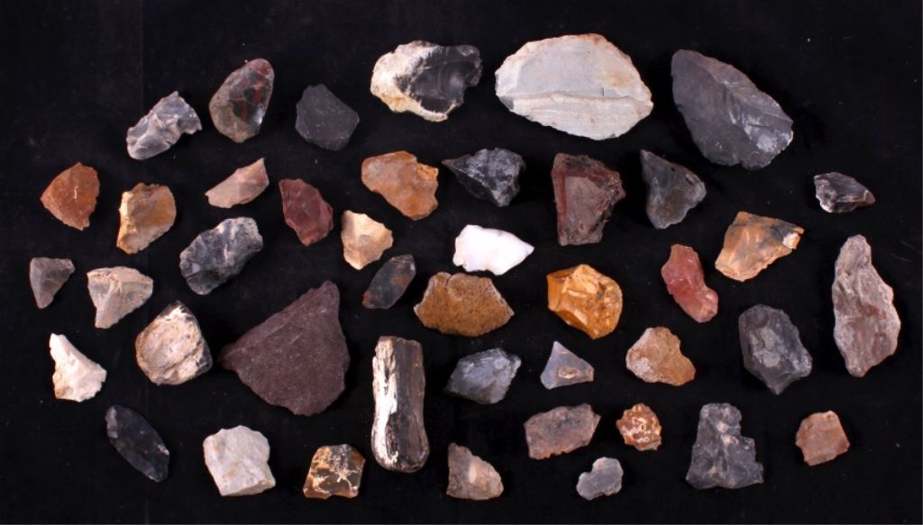 Native American Stone Scrapers and Tool Collection