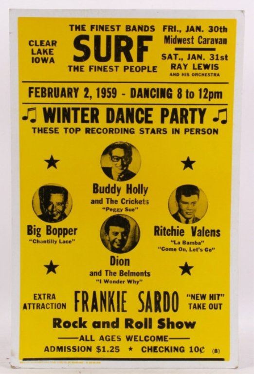 Buddy Holly Ritchie Valens Feb. 2 1959 Poster