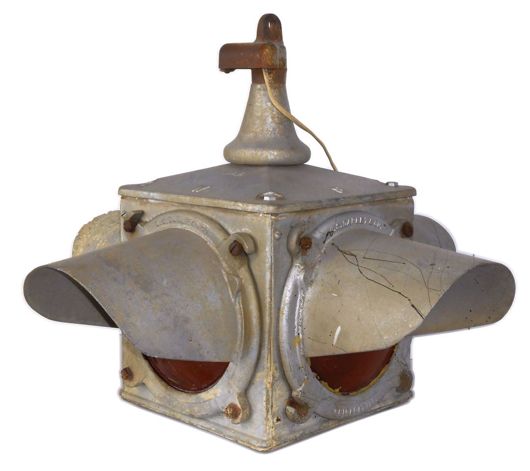 Automotive traffic light, 4-way, cast aluminum marked W.S. Darley & Co ...