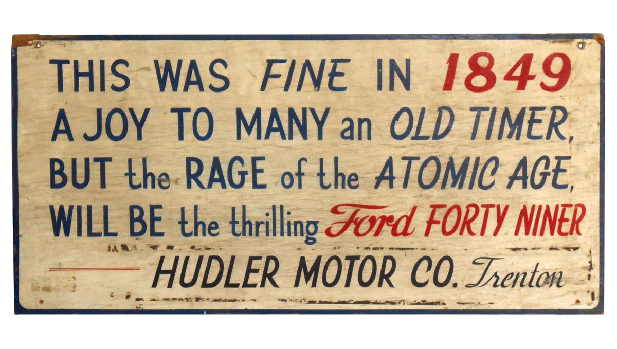 Automotive sign, Ford Forty Niner, from Hudler Motor Co.-Trenton ...