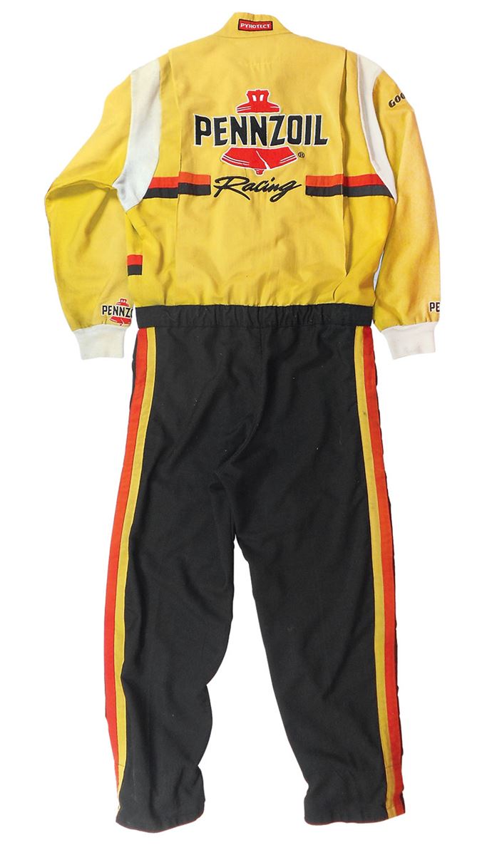 Automotive racing uniform, Pennzoil w/logo for Bahari Racing, belt ...