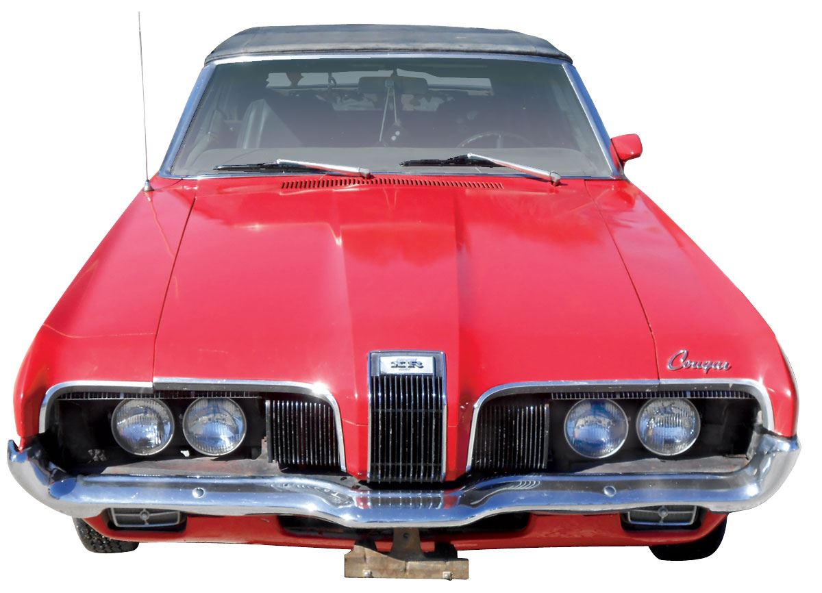 Automobile, 1970 Mercury Cougar RX7 Convertible. red with black ...
