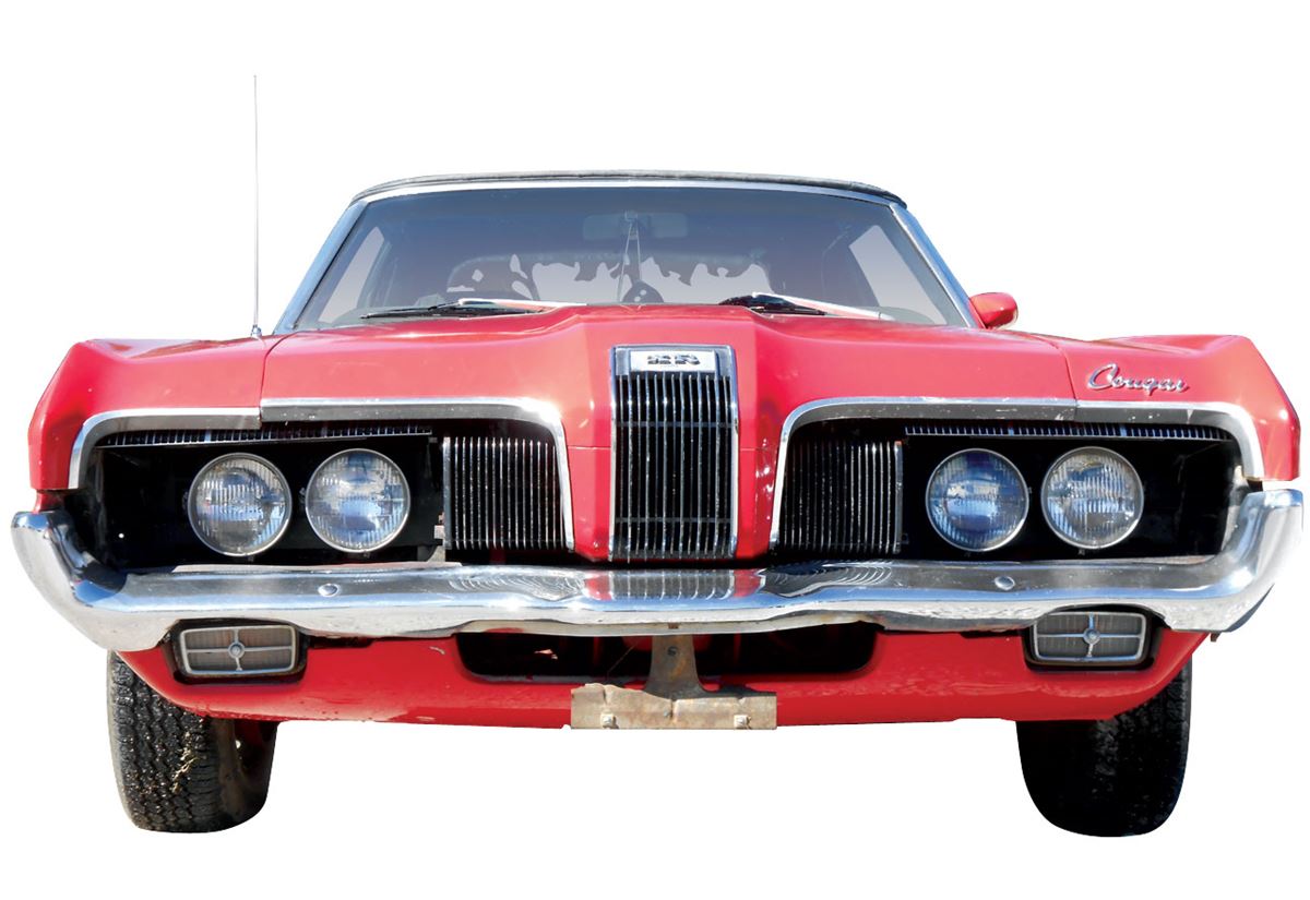 Automobile, 1970 Mercury Cougar RX7 Convertible. red with black ...