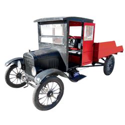 Truck, 1924 Ford Model T Flatbed. Four cylinder. Black with red wood ...