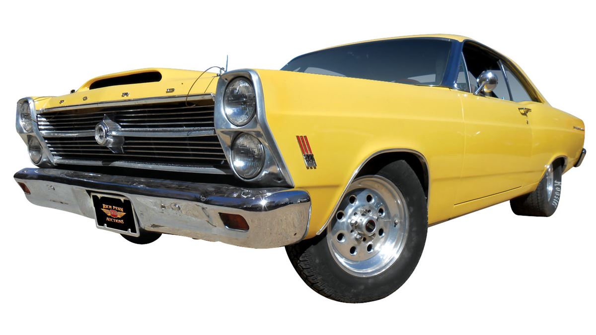 Automobile, 1966 Ford Fairlane 500 Clone. Yellow with black interior ...