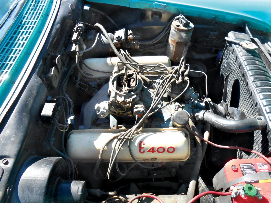 Automobile, 1958 Edsel Pacer Convertible. Light blue-green color with ...