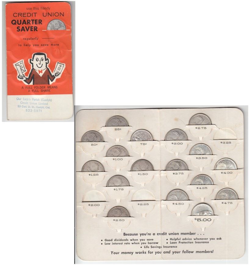 Credit Union Quarter Saver folder issued in the 1960's by the Credit ...